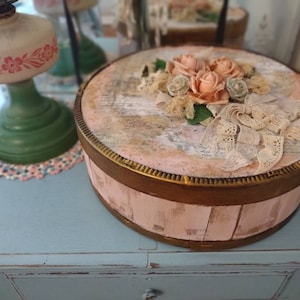 Large Vintage Wooden Cheese Box Upcycle, Shabby Chic, French Country ...