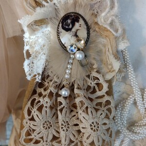 Romantic Rag Brooch, Bridal or Mother's Day Corsage, Hat Embellishment ...