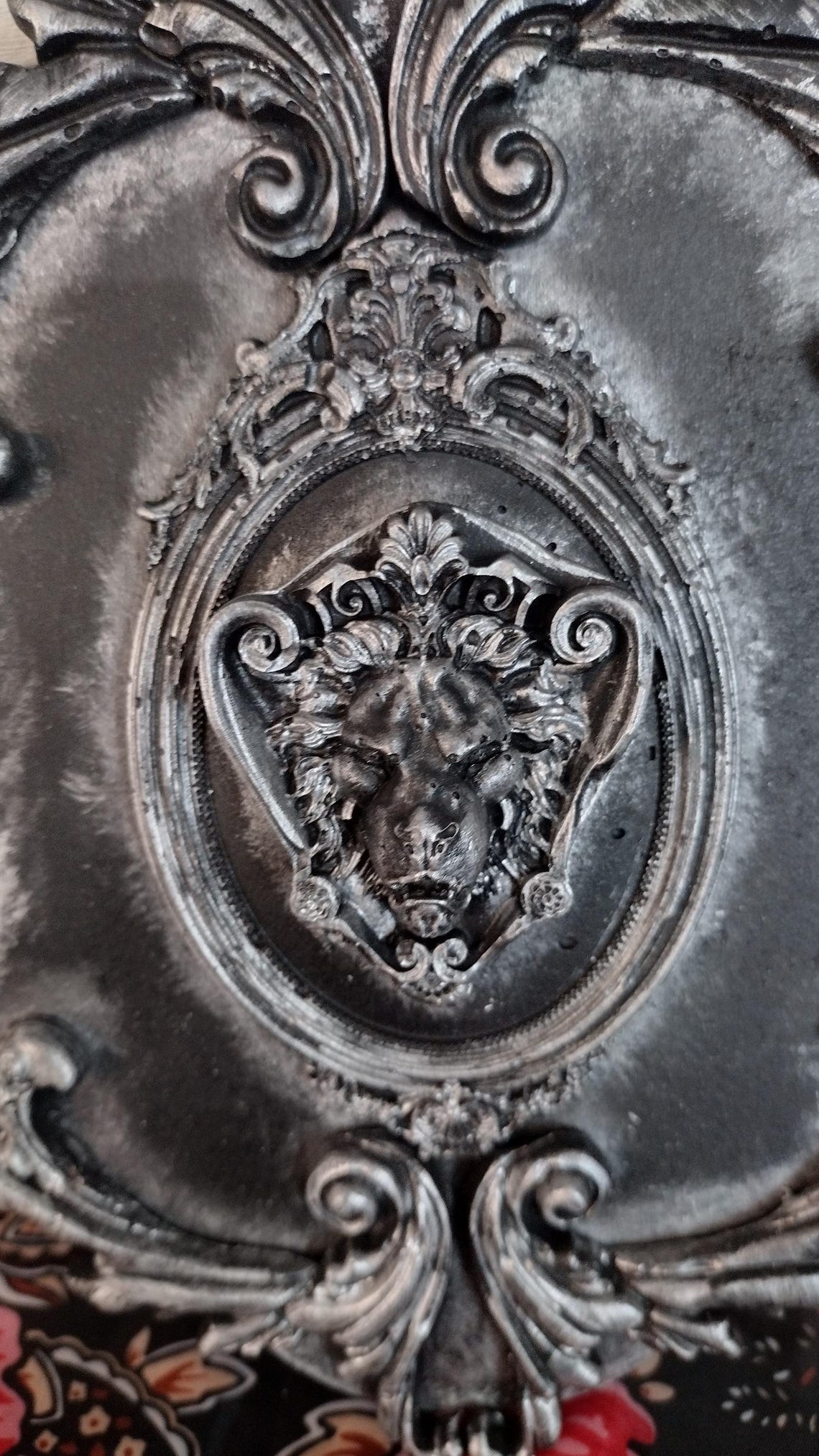 Gothic Lion Plaque, Black and Silver Decor (5x8 In) - Etsy