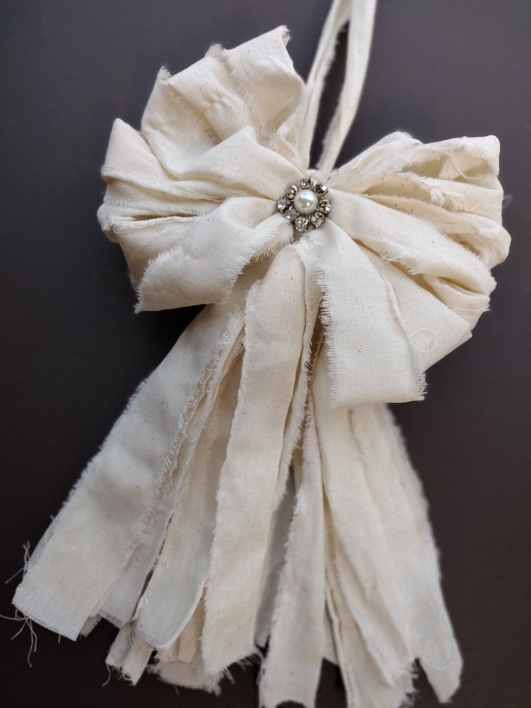 Mini 5 X 9 Romantic Rag Bow, Vintage Style, off White, Beige, Wedding ...