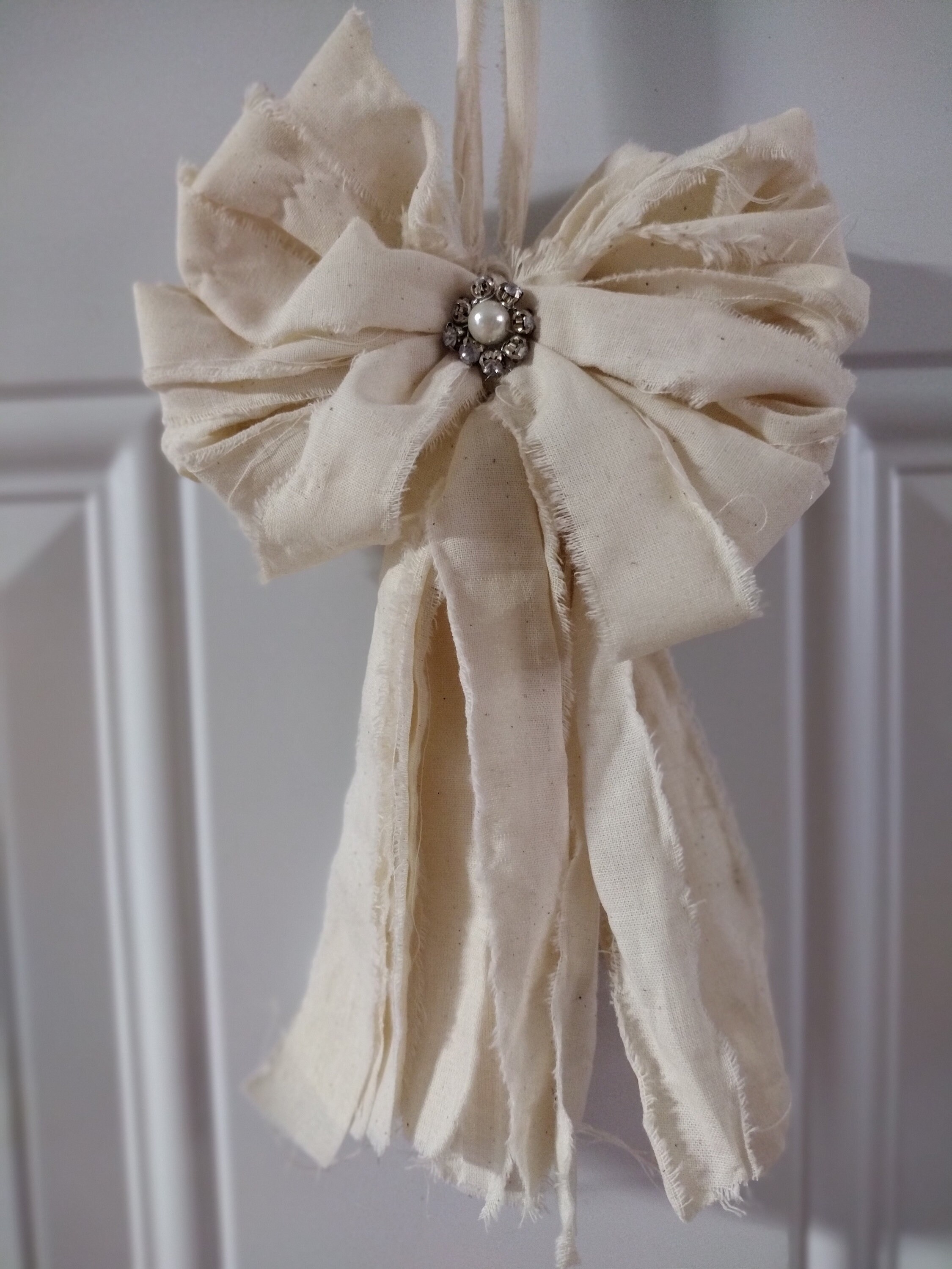 Mini 5 X 9 Romantic Rag Bow, Vintage Style, off White, Beige, Wedding ...