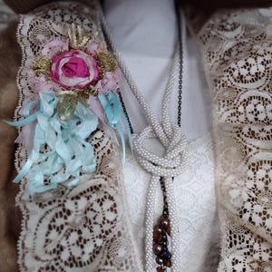 Romantic Rag Brooch, Bridal or Mother's Day Corsage, Hat Embellishment ...