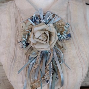 Romantic Rag Brooch, Bridal or Mother's Day Corsage, Hat Embellishment ...