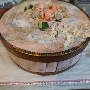 Large Vintage Wooden Cheese Box Upcycle, Shabby Chic, French Country ...