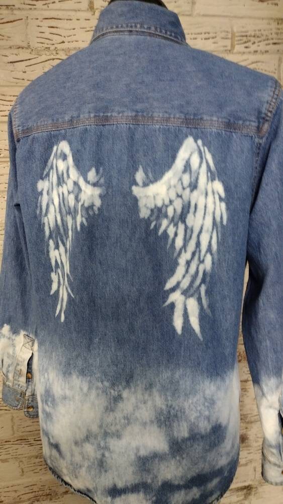 Women's Bleached Wing Medium Upcycled Blue Light Weight - Etsy