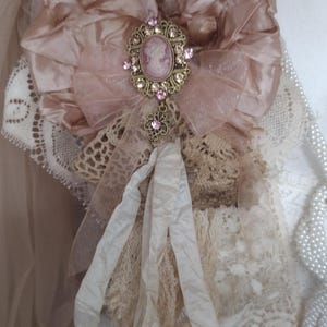 Romantic Rag Brooch, Bridal or Mother's Day Corsage, Hat Embellishment ...