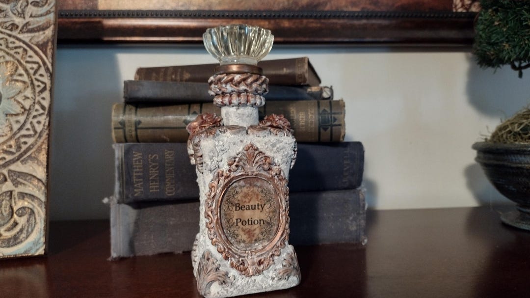 Beauty Potion Bottle: Handmade Glass Art, Apothecary Decor Prop - Etsy