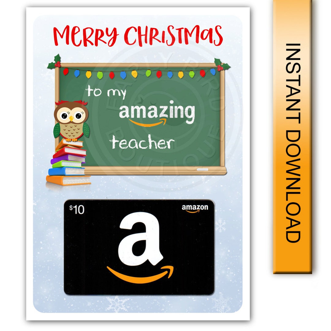 Printable Merry Christmas Amazon Gift Card Holder Amazing Teacher ...