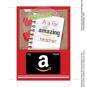 Printable "a is for Amazing Student" Amazon Gift Card Holder - Digital ...
