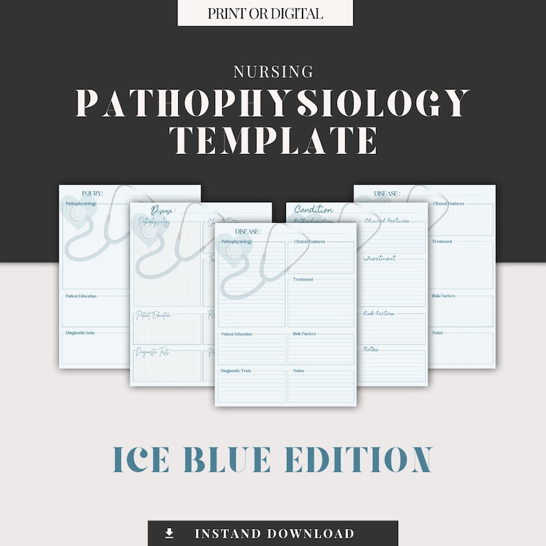 Pathophysiology Template, Disease Template, Nursing Template, Flash ...