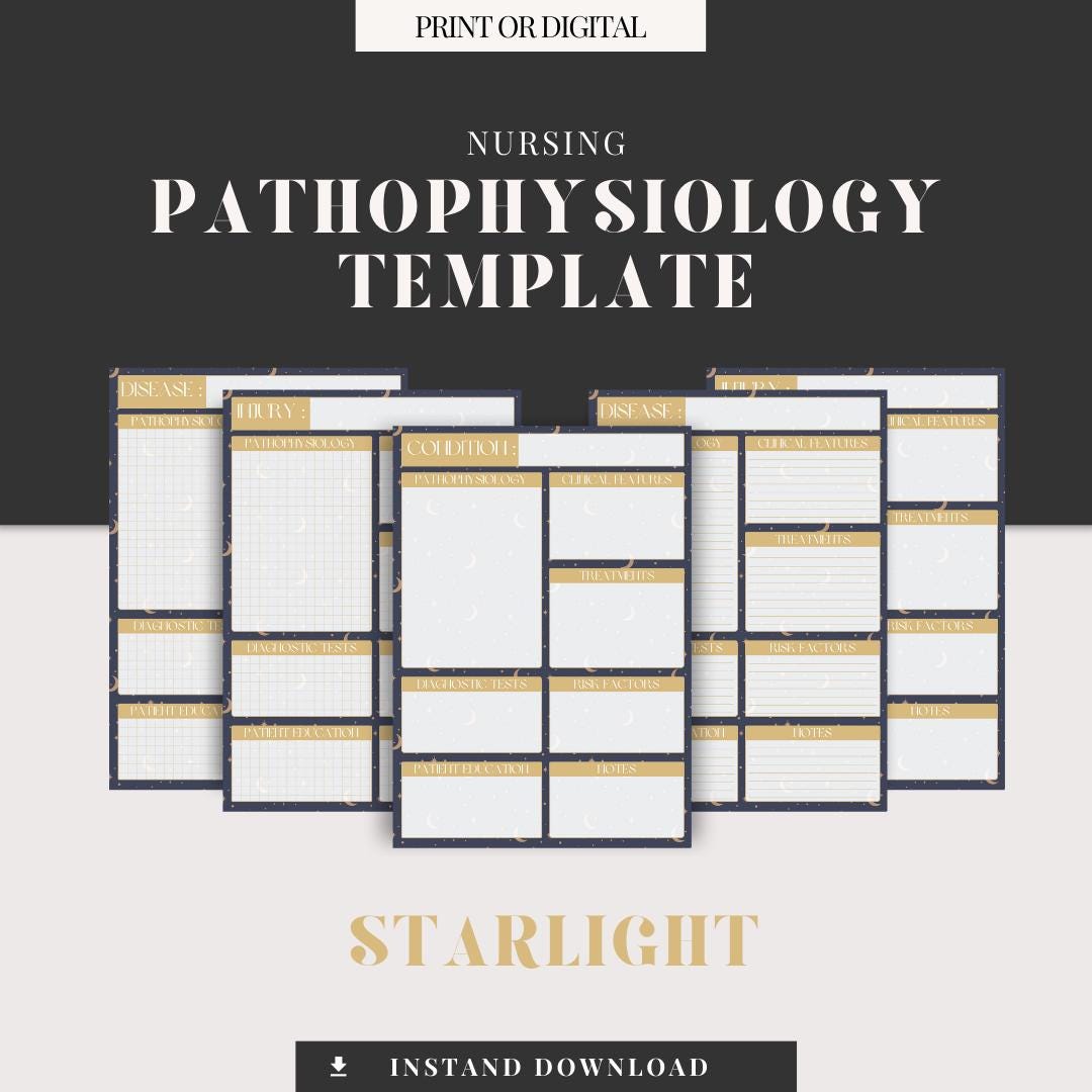 Pathophysiology Template, Disease Template, Nursing Template, Flash ...