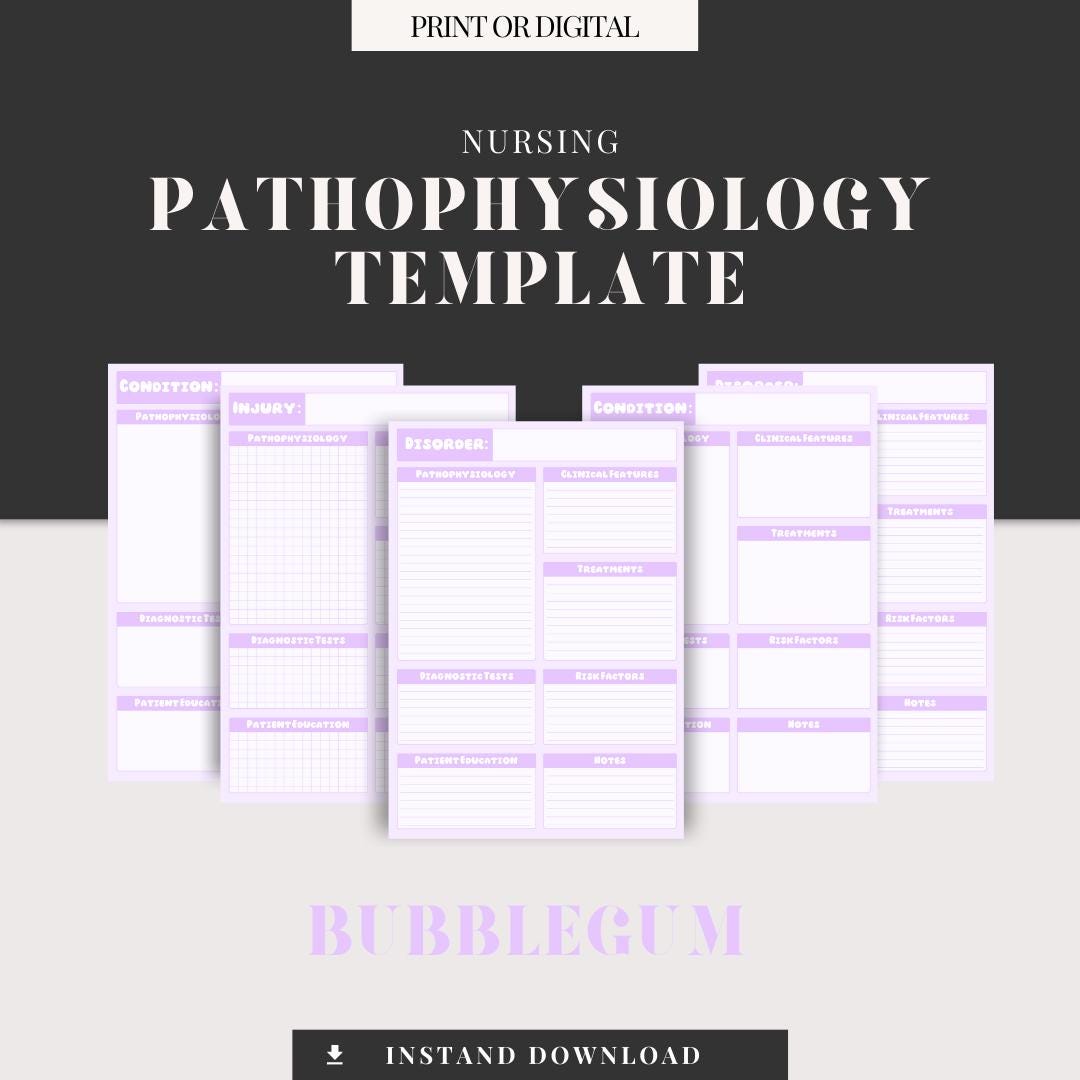 Pathophysiology Template, Disease Template, Nursing Template, Flash ...
