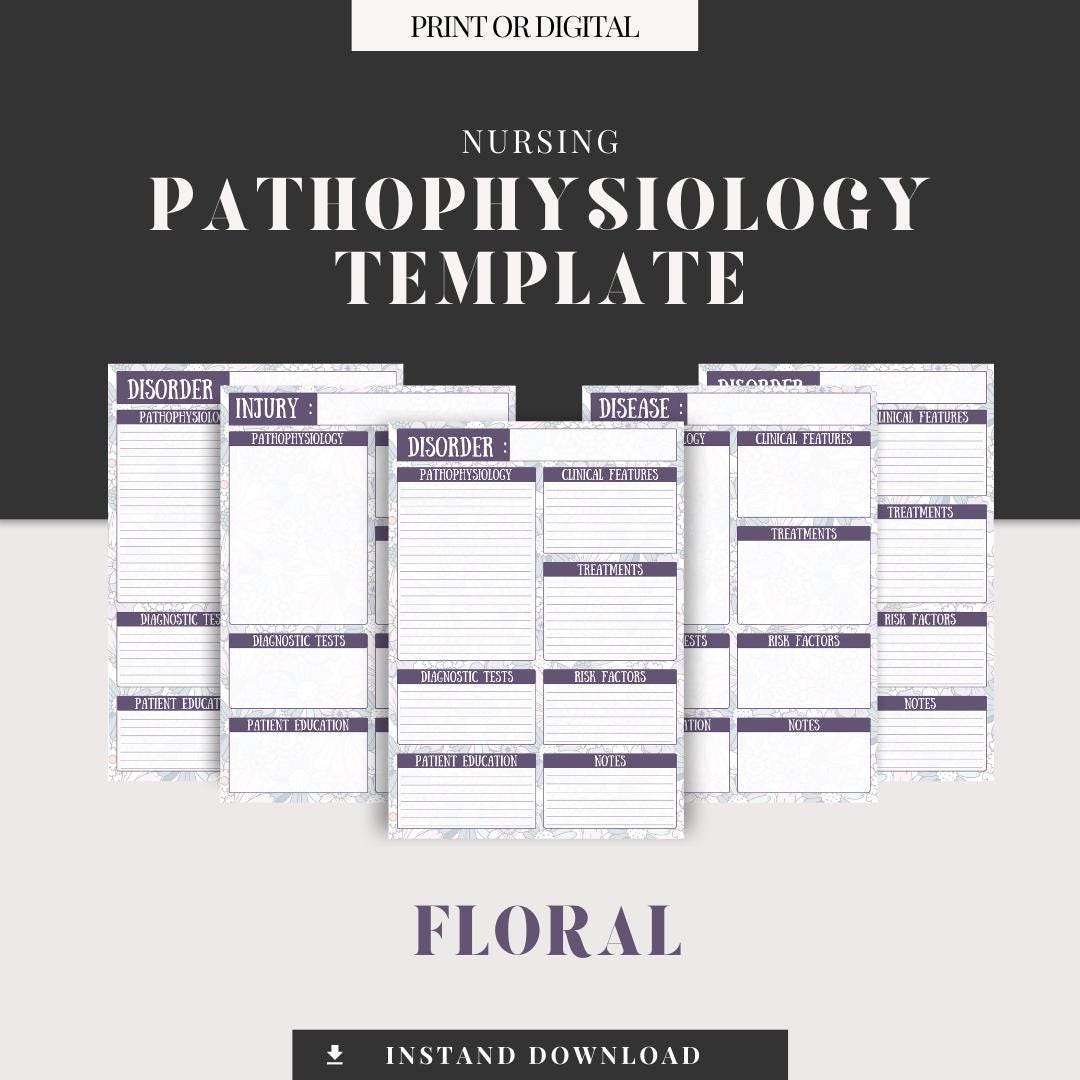 Pathophysiology Template, Disease Template, Nursing Template, Flash ...