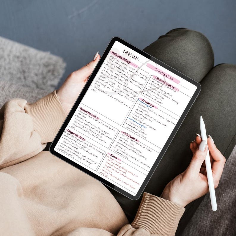 Pathophysiology Template, Disease Template, Nursing Template, Flash Cards, Digital Printable ...