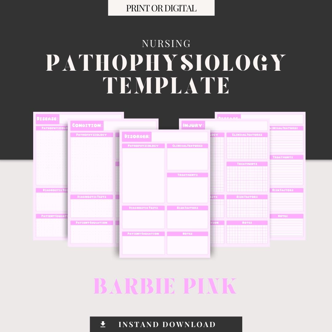 Pathophysiology Template, Disease Template, Nursing Template, Flash ...