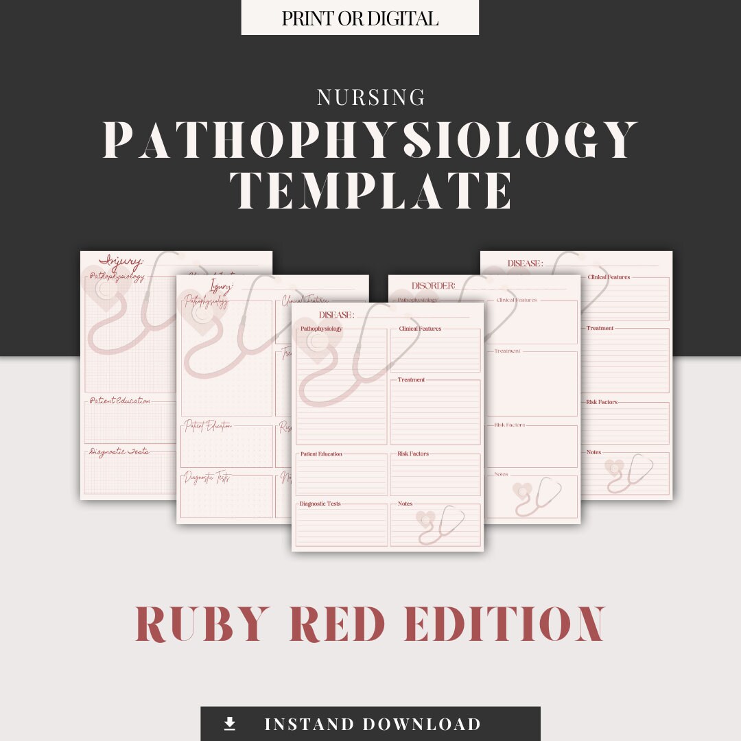 Pathophysiology Template, Disease Template, Nursing Template, Flash ...
