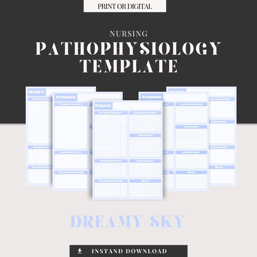 Pathophysiology Template, Disease Template, Nursing Template, Flash ...