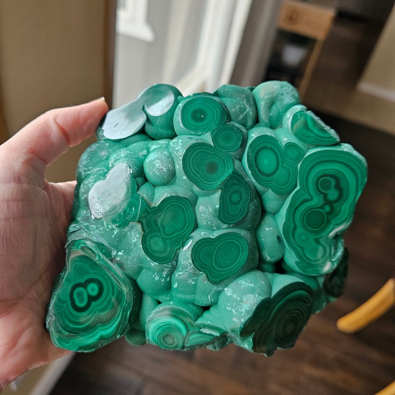 Self Standing Malachite Specimen - Large, Natural and Polished Crystal ...
