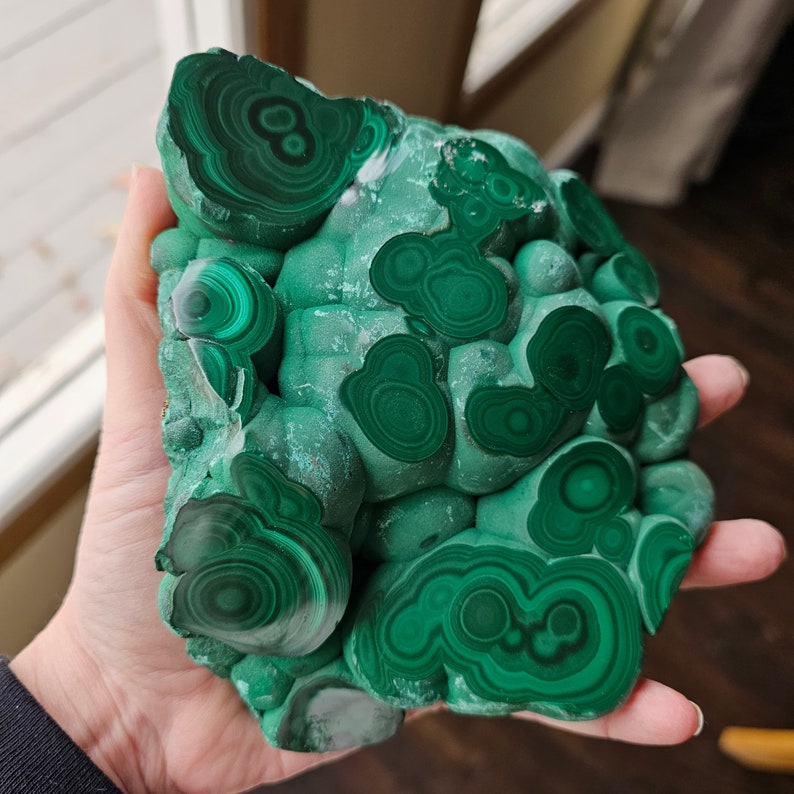 Self Standing Malachite Specimen - Large, Natural and Polished Crystal ...