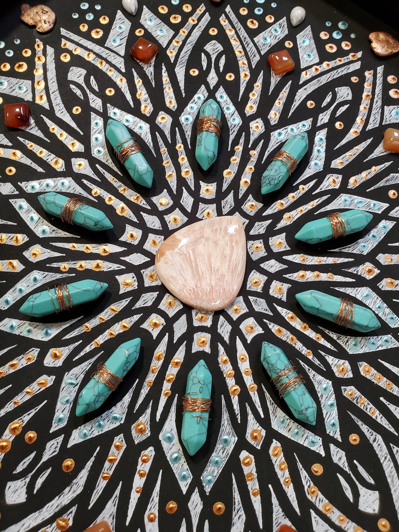 Mandala Crystal Grid - "inner Peace" - Etsy