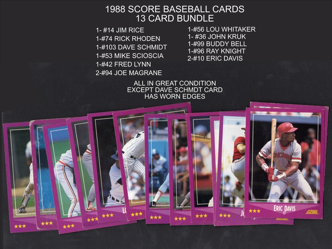 1988 Score Baseball Cards, 13 Card Lot,sports Trading Cards,vintage ...