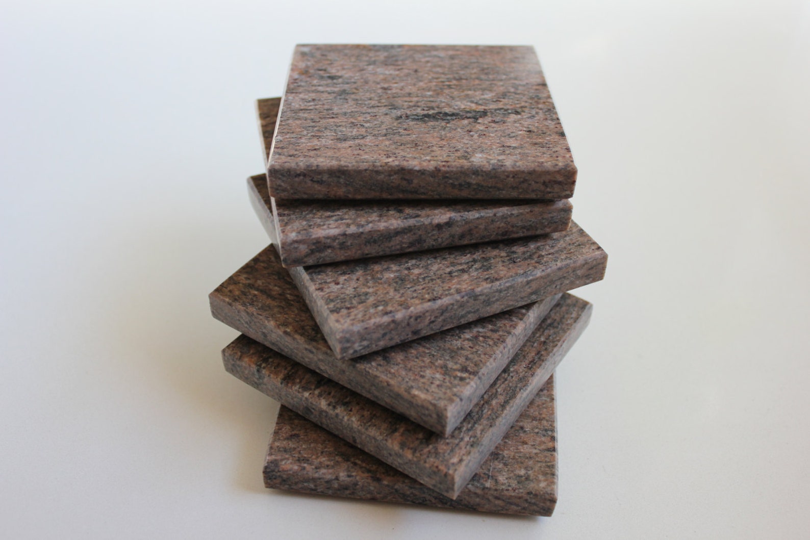 Stone Coasters Set of Six From Natural Stone Granite - Etsy