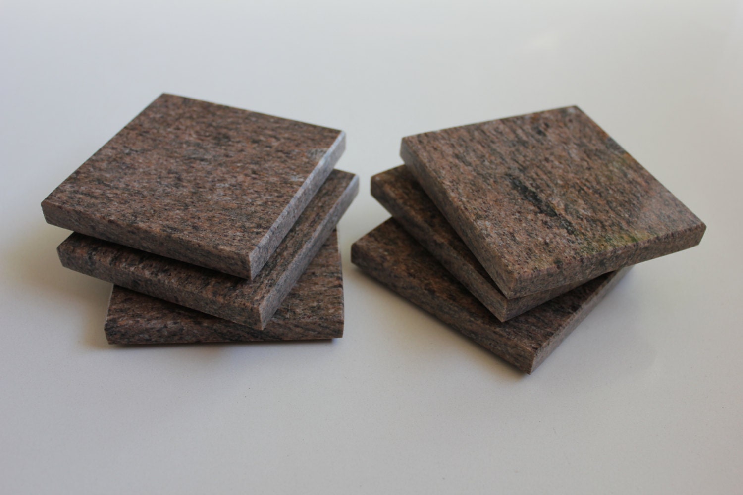 Stone Coasters Set of Six From Natural Stone Granite - Etsy