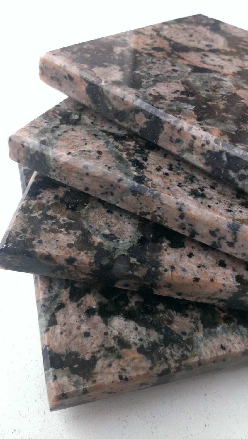 Stone Coasters Set of Six From Natural Stone Granite baltic Brown - Etsy