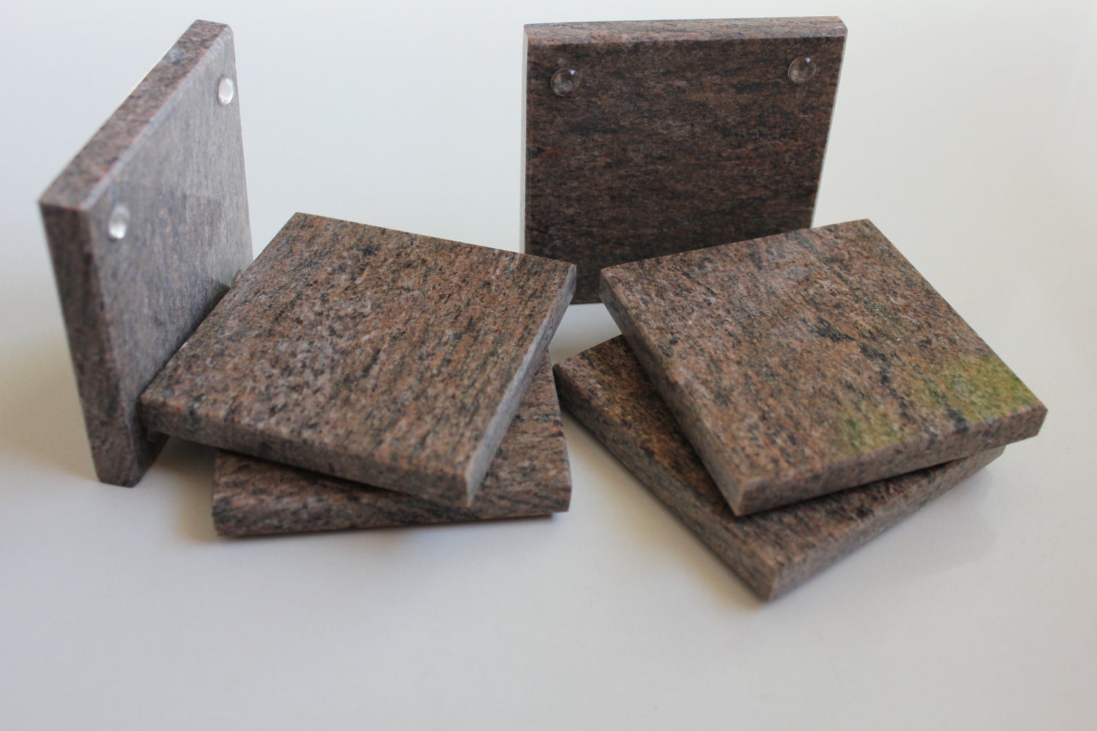 Stone Coasters Set of Six From Natural Stone Granite - Etsy