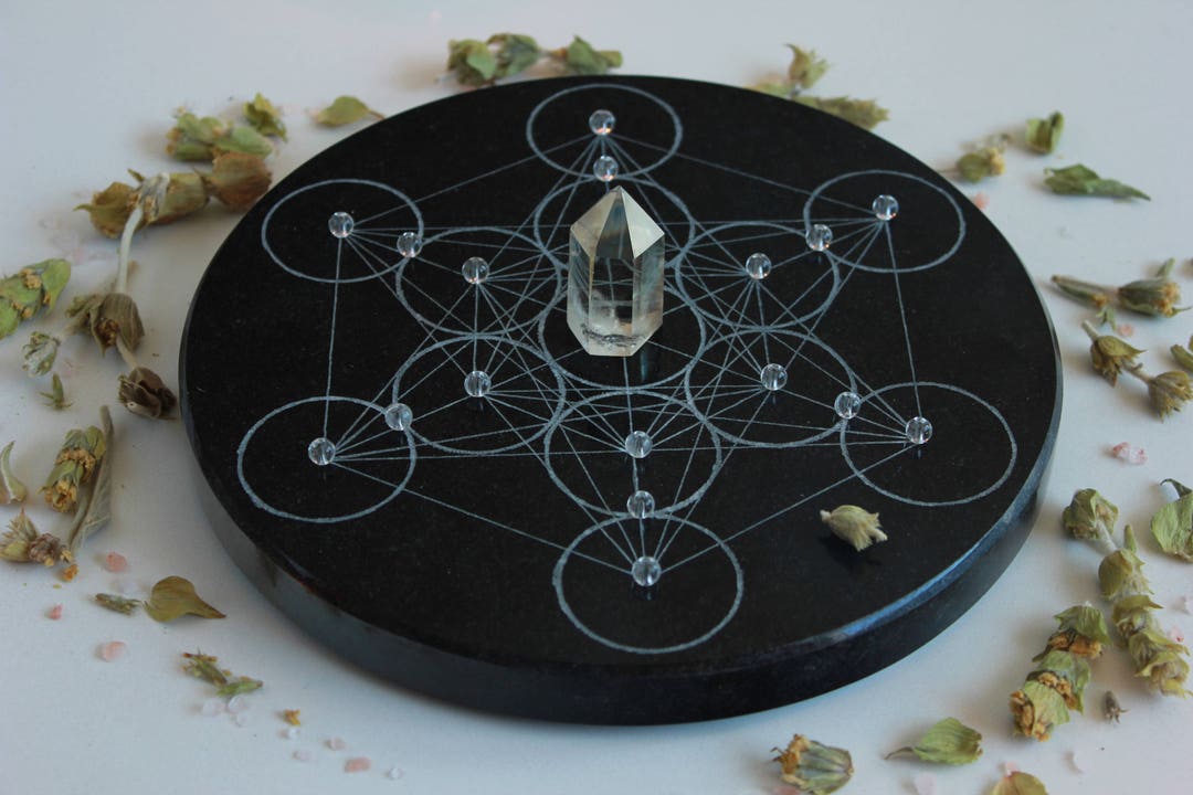 Nero Granite Crystal Grid Metatron's Cube - Etsy