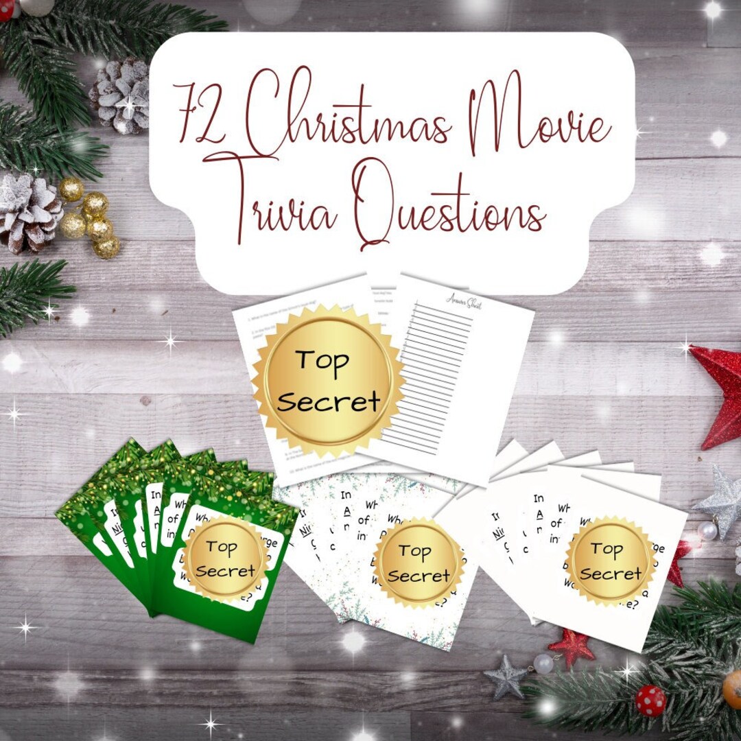 Printable Christmas Movie Trivia Holiday Party Game for Kids and Office ...