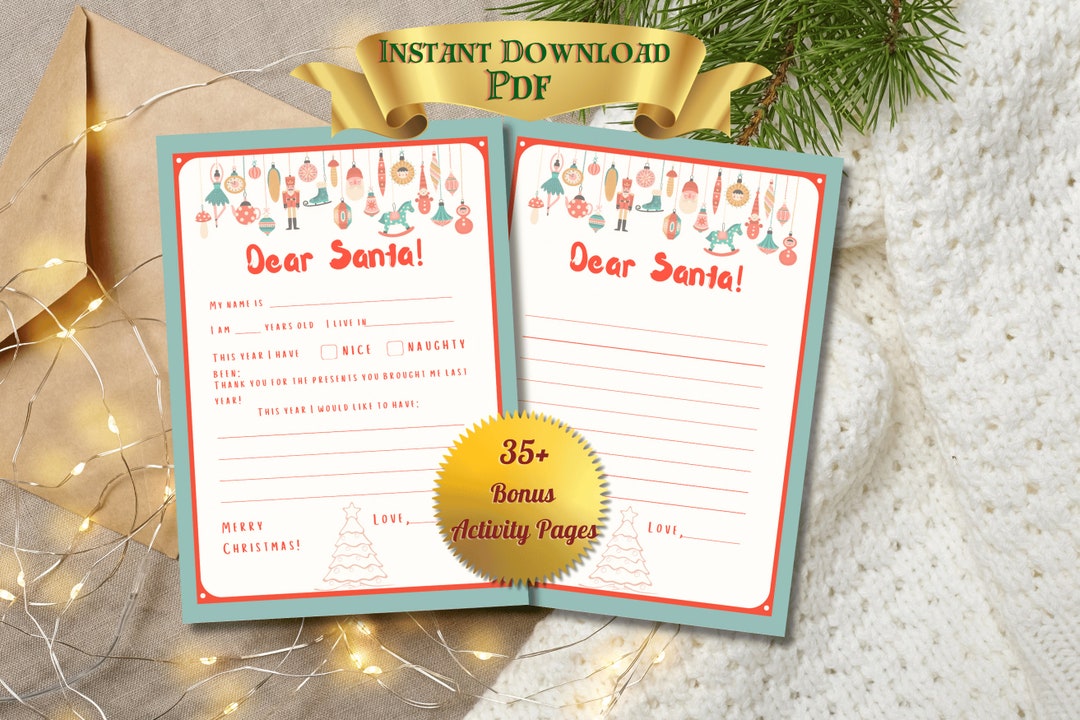 Santa Wish List Letters - Fill-in-the-blanks Christmas Letter PDF ...