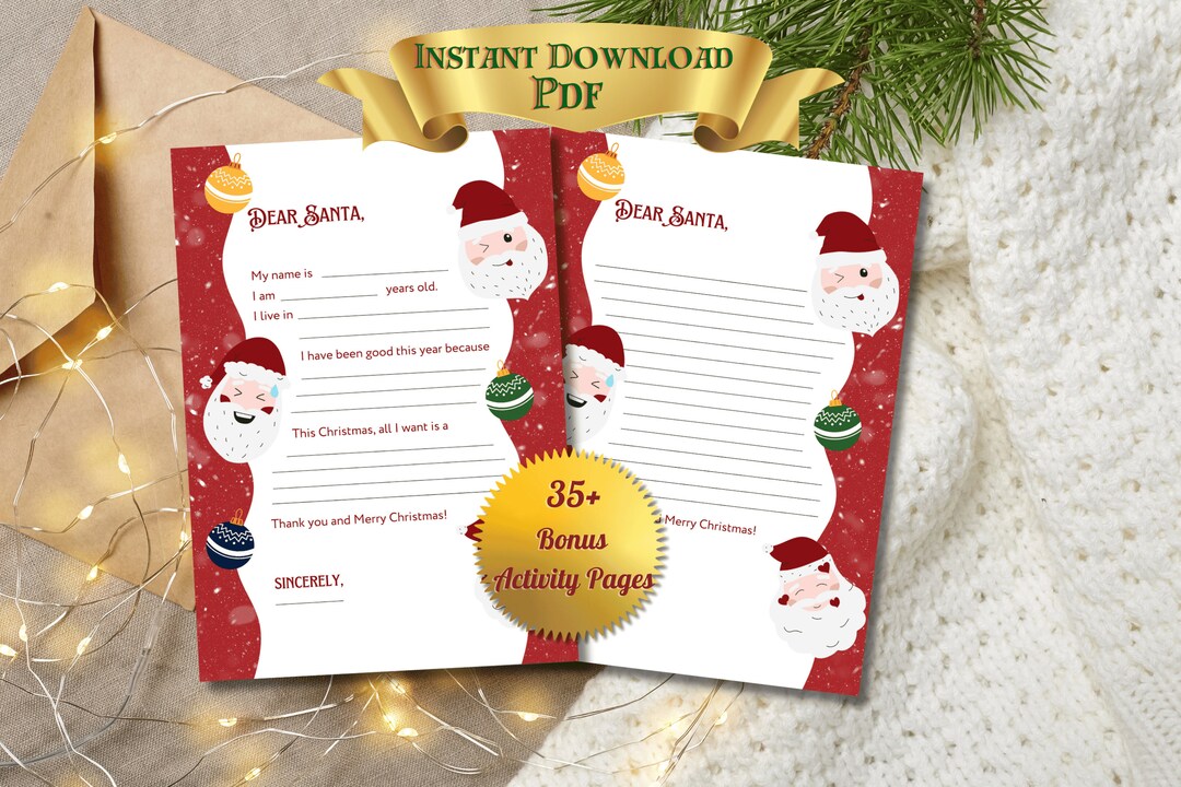 Santa Wish List Letters - Fill-in-the-blanks Christmas Letter PDF ...