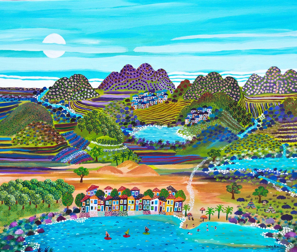 The Sea of Galilee, Israeli Art, Print on Canvas, Art Gift, Print on ...