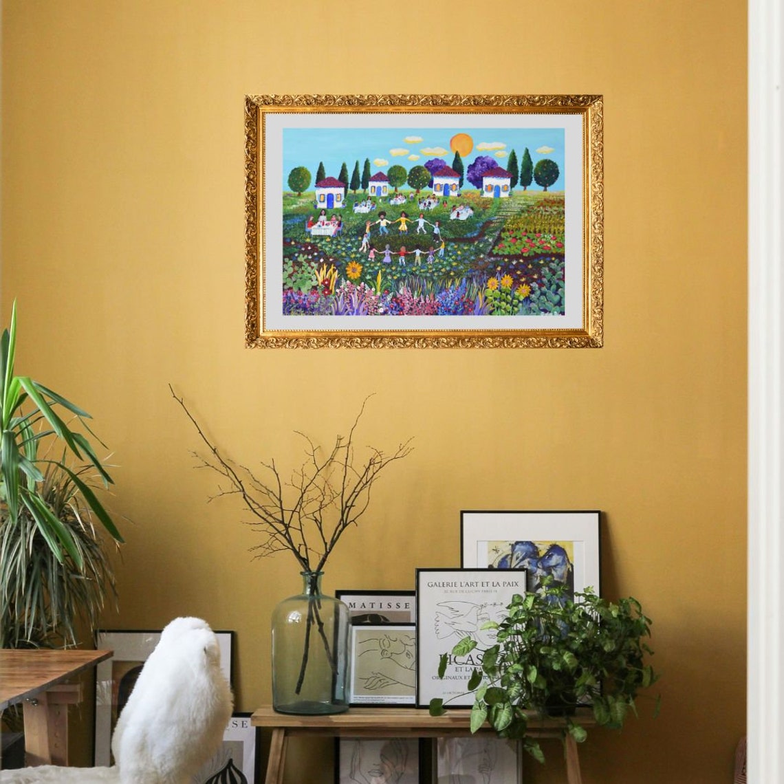 Artful Art Gift, Naive Art Print , Israeli Art, Hora Dance in the Young ...