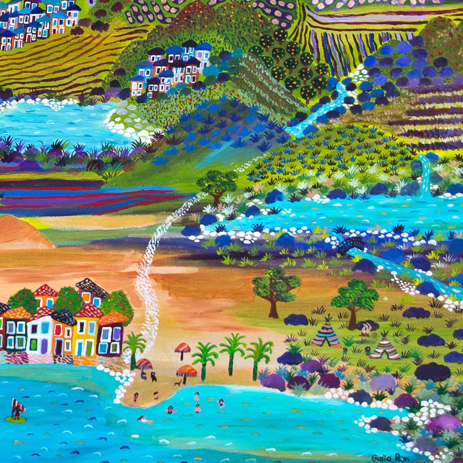 The Sea of Galilee, Israeli Art, Print on Canvas, Art Gift, Print on ...