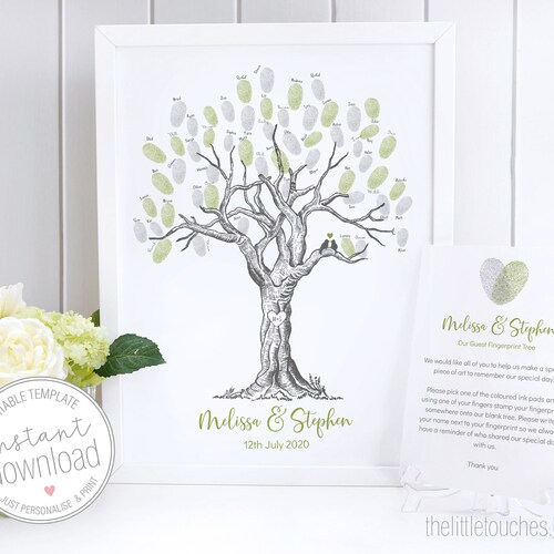 Fingerprint Tree Instant Download Printable Wedding - Etsy
