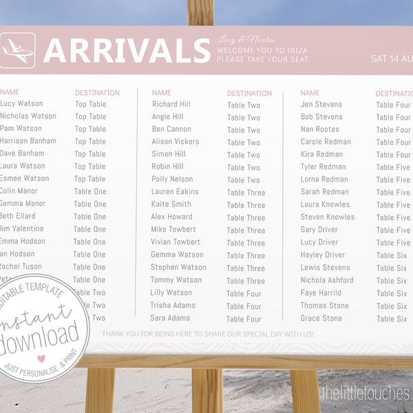 Arrivals Board Template - Etsy