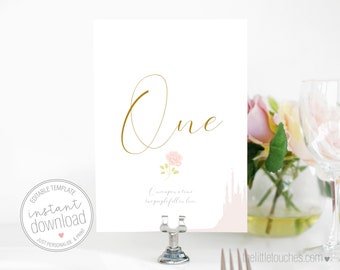 Fairy Tale Story Book Printable Wedding Table Numbers / Names A5 in ...