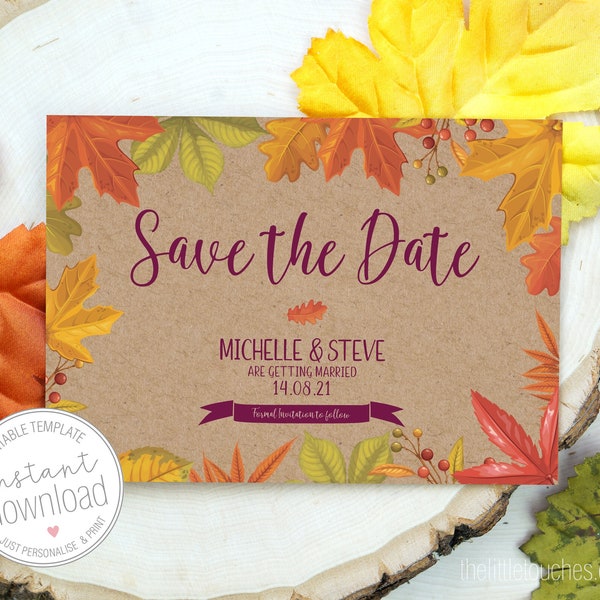 Autumn Save the Date - Etsy