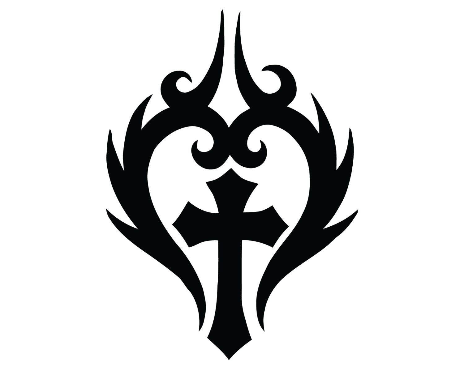 Tribal Heart Cross