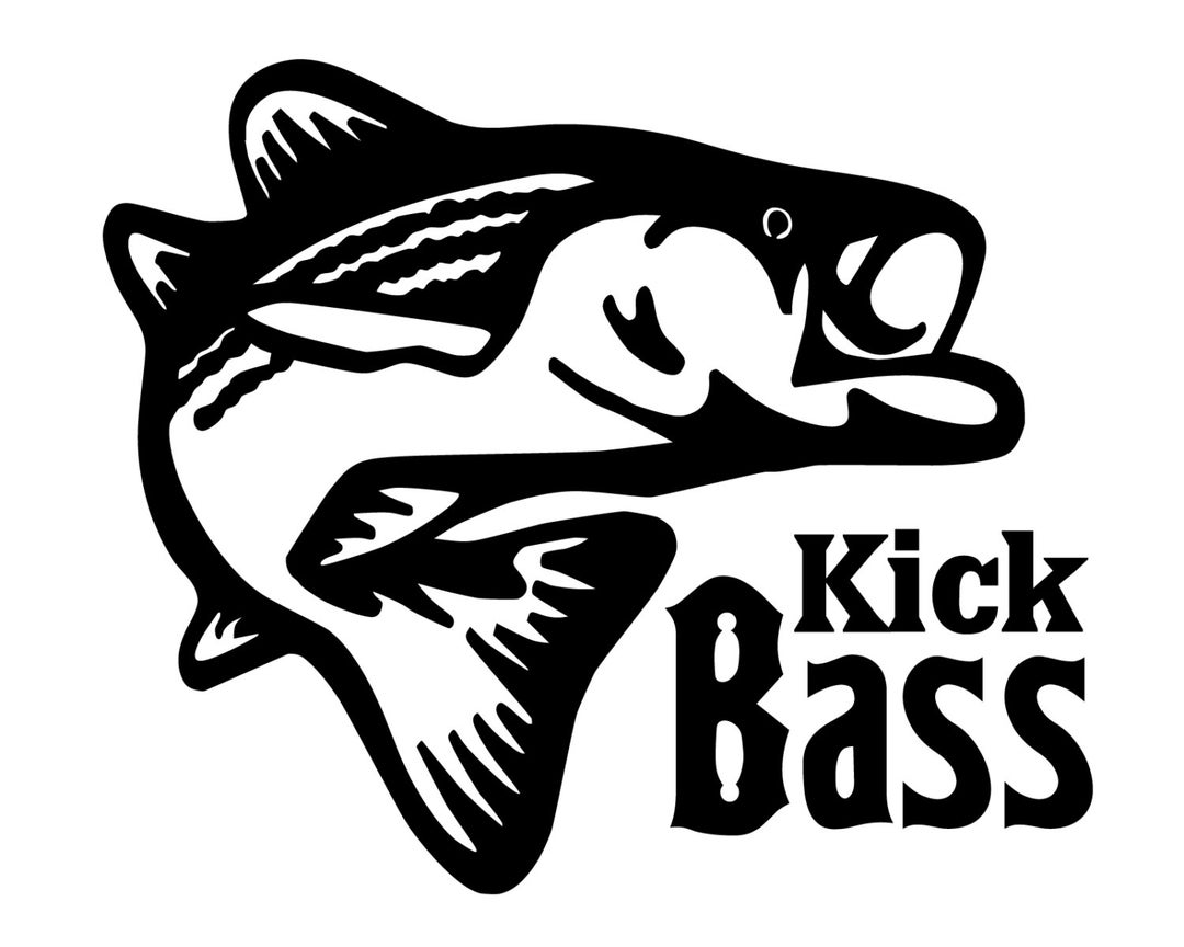 Bass Fishing Decal Kick Bass Sticker Bass Fisherman Decal - Etsy