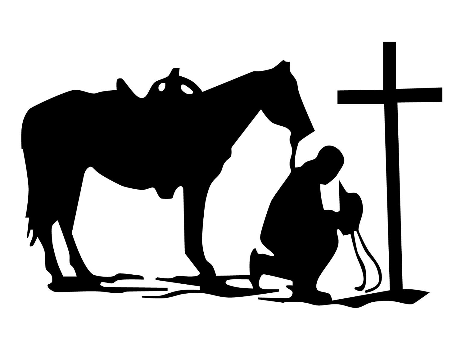Man With Horse Praying Decal Praying Cowboy Sticker Man - Etsy