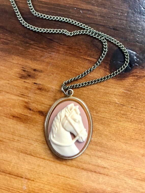 Horse cameo necklace store