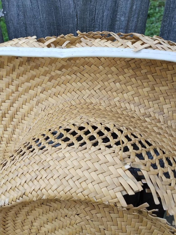 Old Distressed Straw Hat Ready to Upcycle - Gem