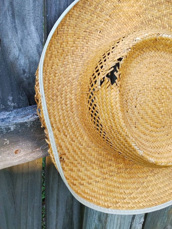 Old Distressed Straw Hat Ready to Upcycle - Gem