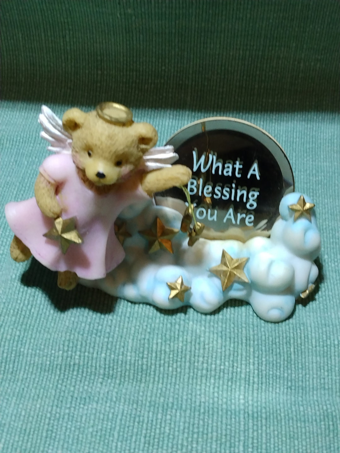 Angel Bear Figurine With Mirror Message Blessing - Etsy