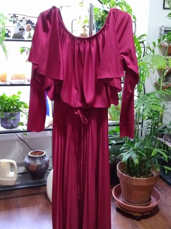 1979 JC Penney Formal Dress Gown with Pleats - Gem