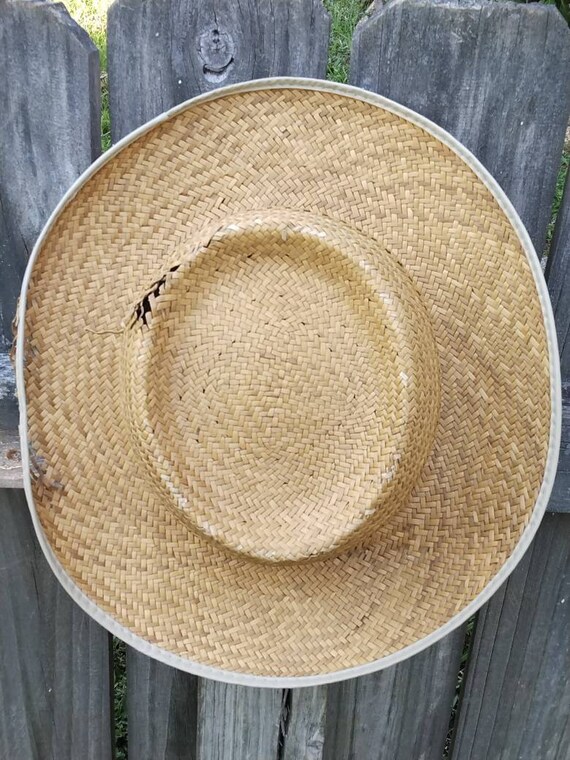 Old Distressed Straw Hat Ready to Upcycle - Gem