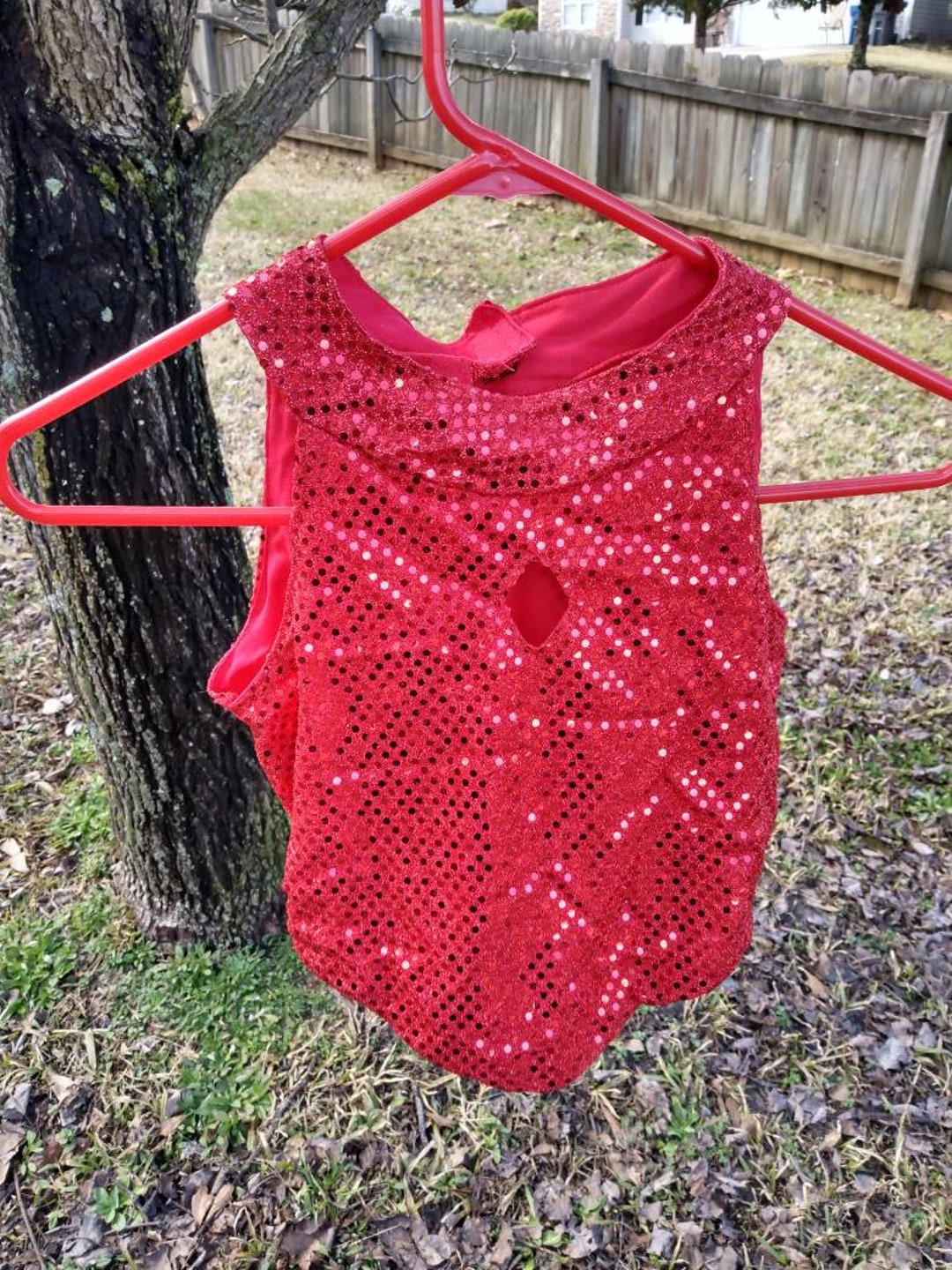 Girls Red Sequin Tank Top - Crop Top Costume or Every Day - Etsy